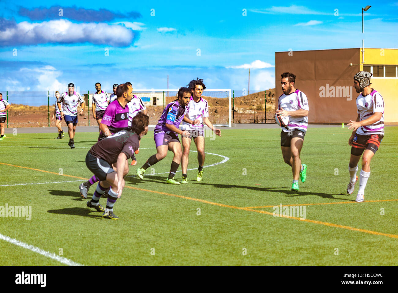 male adult rugby match Stock Photo - Alamy