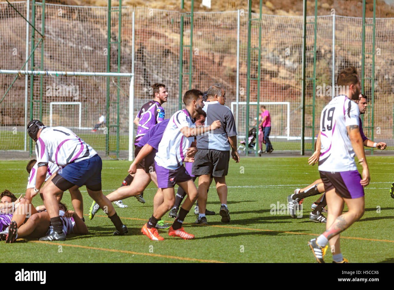 male adult rugby match Stock Photo - Alamy