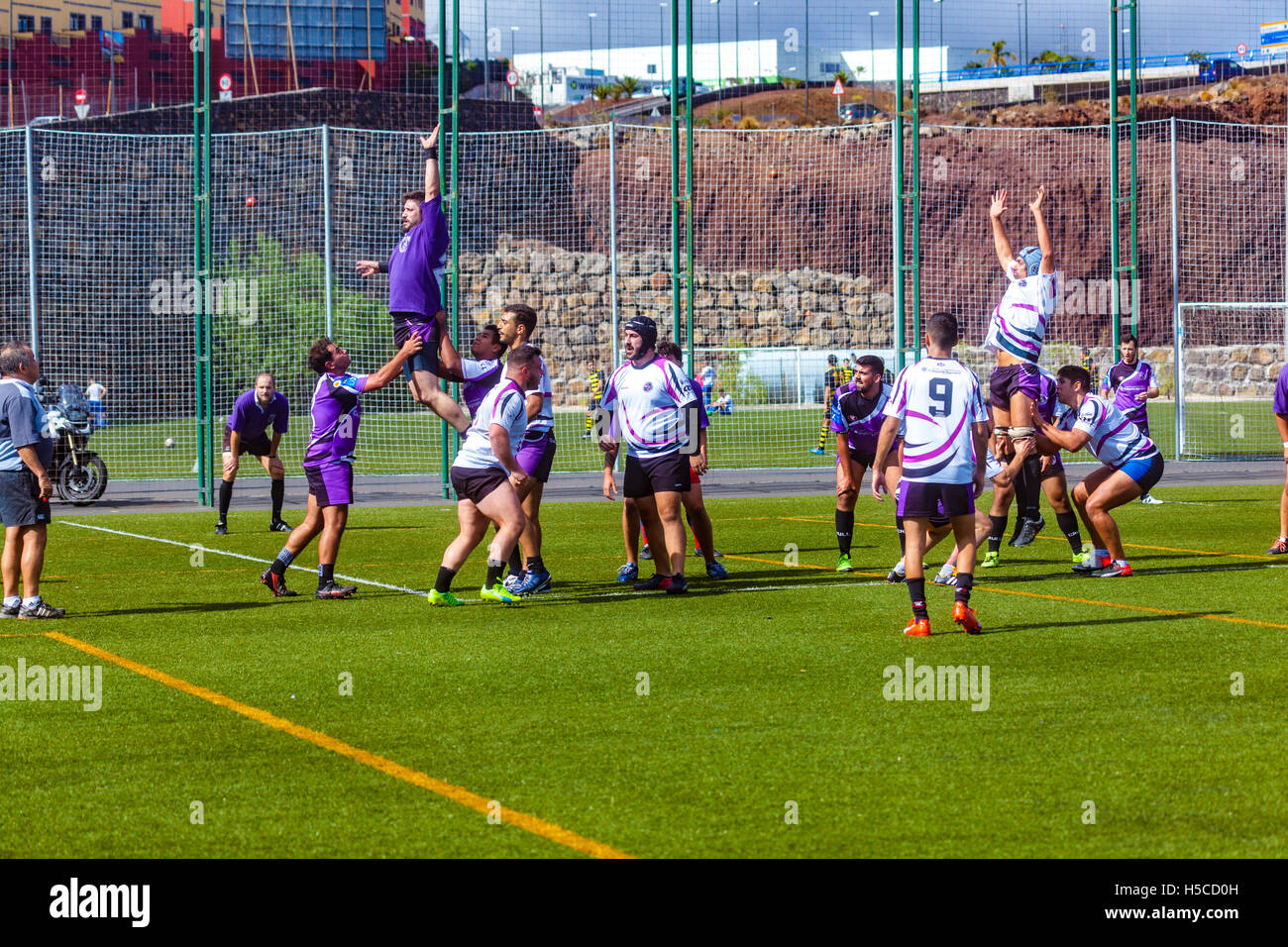 male adult rugby match Stock Photo - Alamy