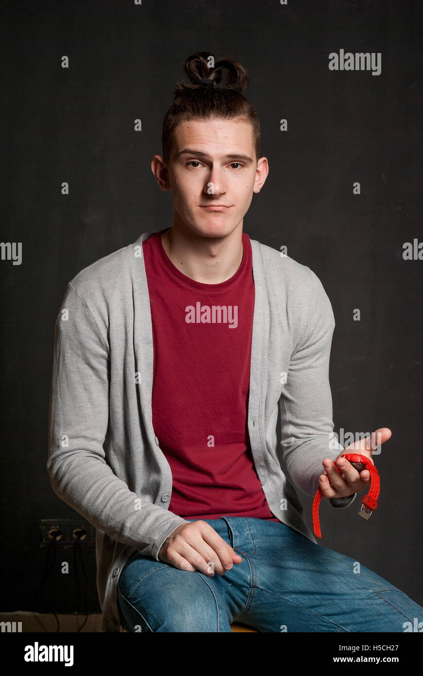 attractive man in studio Stock Photo - Alamy