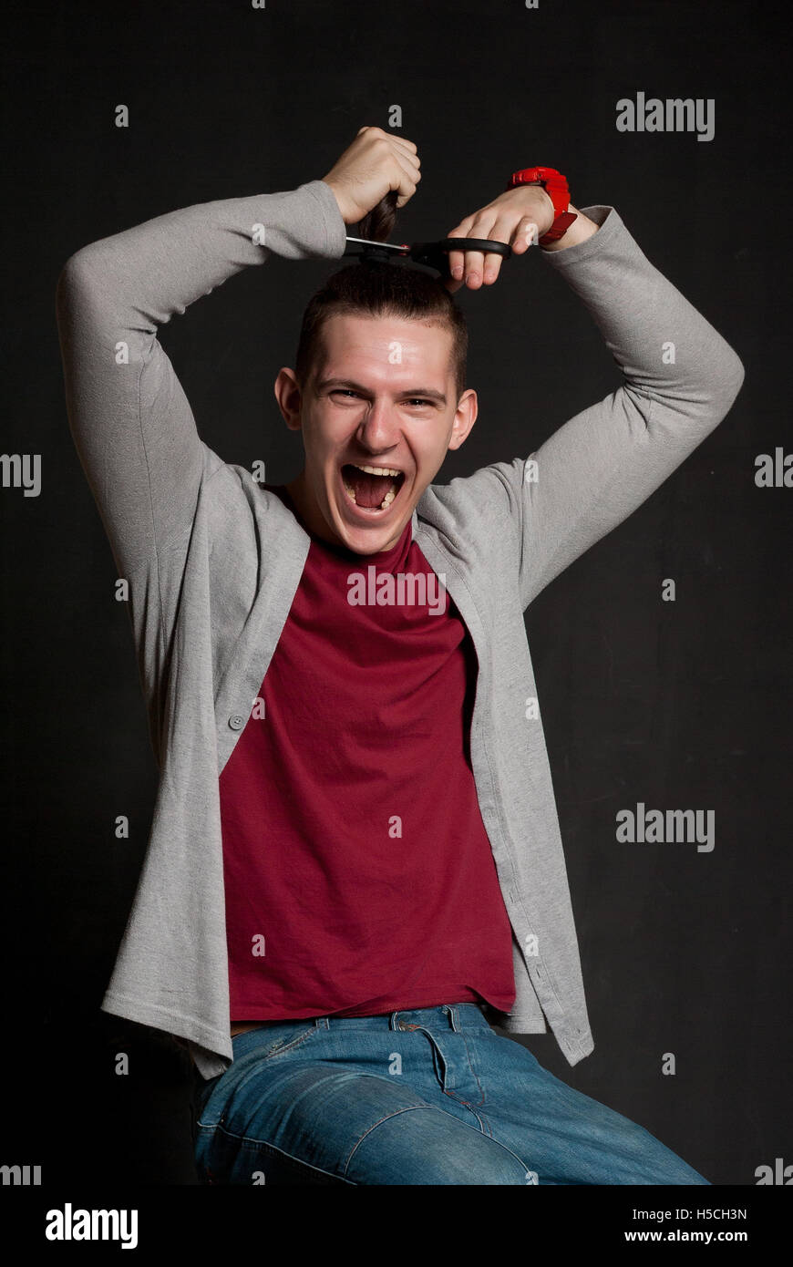 Man with messed up face hi-res stock photography and images - Alamy