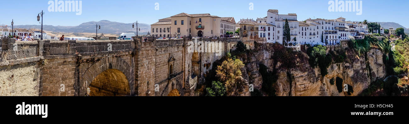 A panoramic view of the famous escarpments, views, and deep El Tajo ...