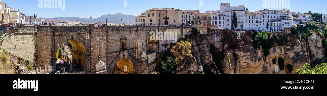 A panoramic view of the famous escarpments, views, and deep El Tajo ...