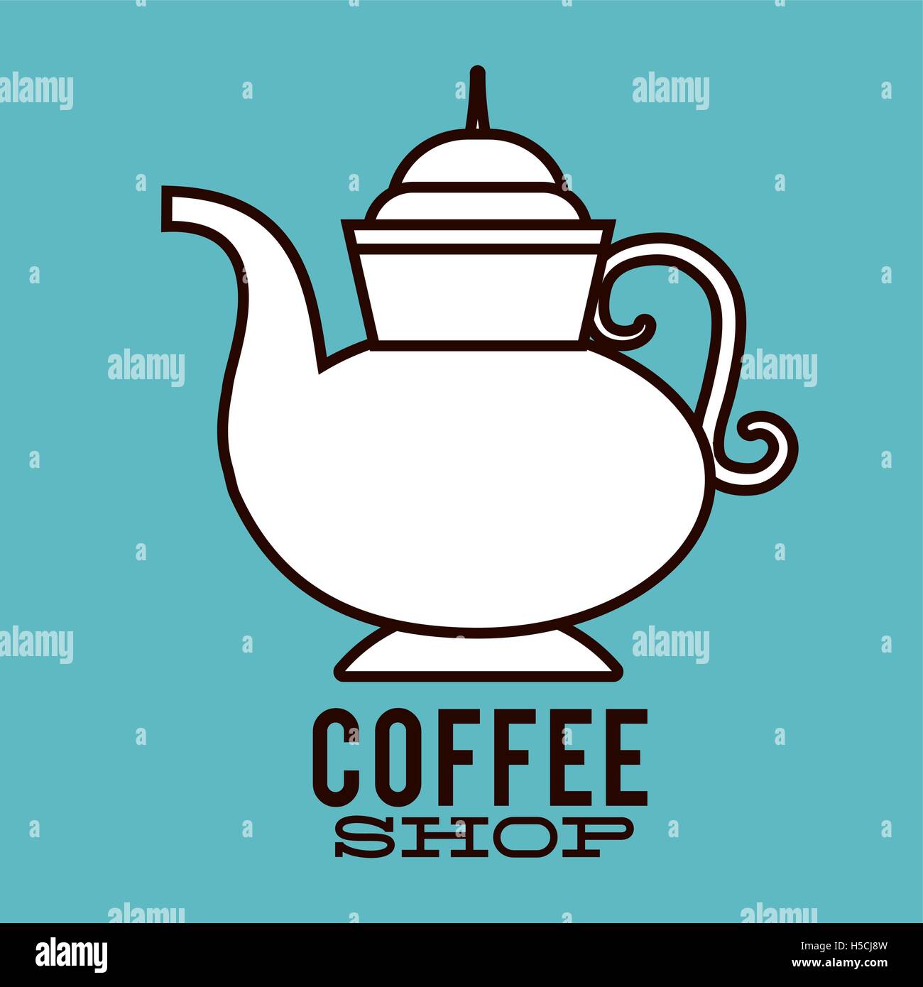 Kettle of Coffee shop design Stock Vector Image & Art - Alamy