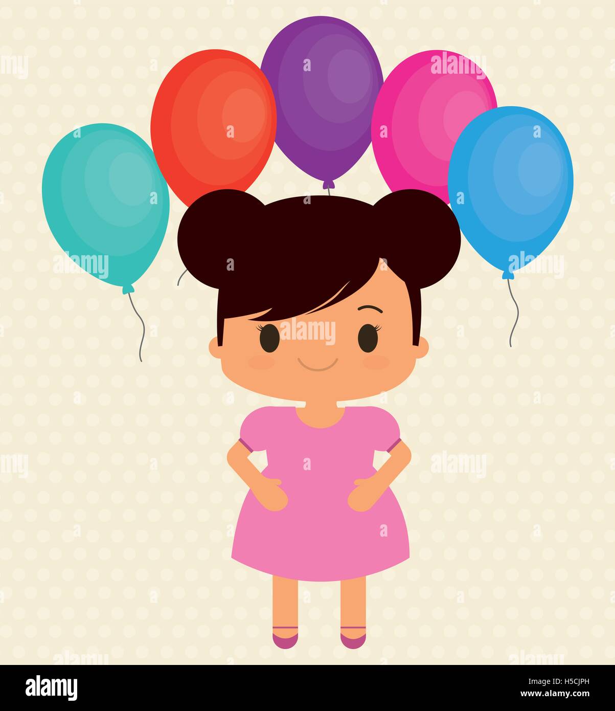 Girl cartoon and happy birthday design Stock Vector Image & Art - Alamy
