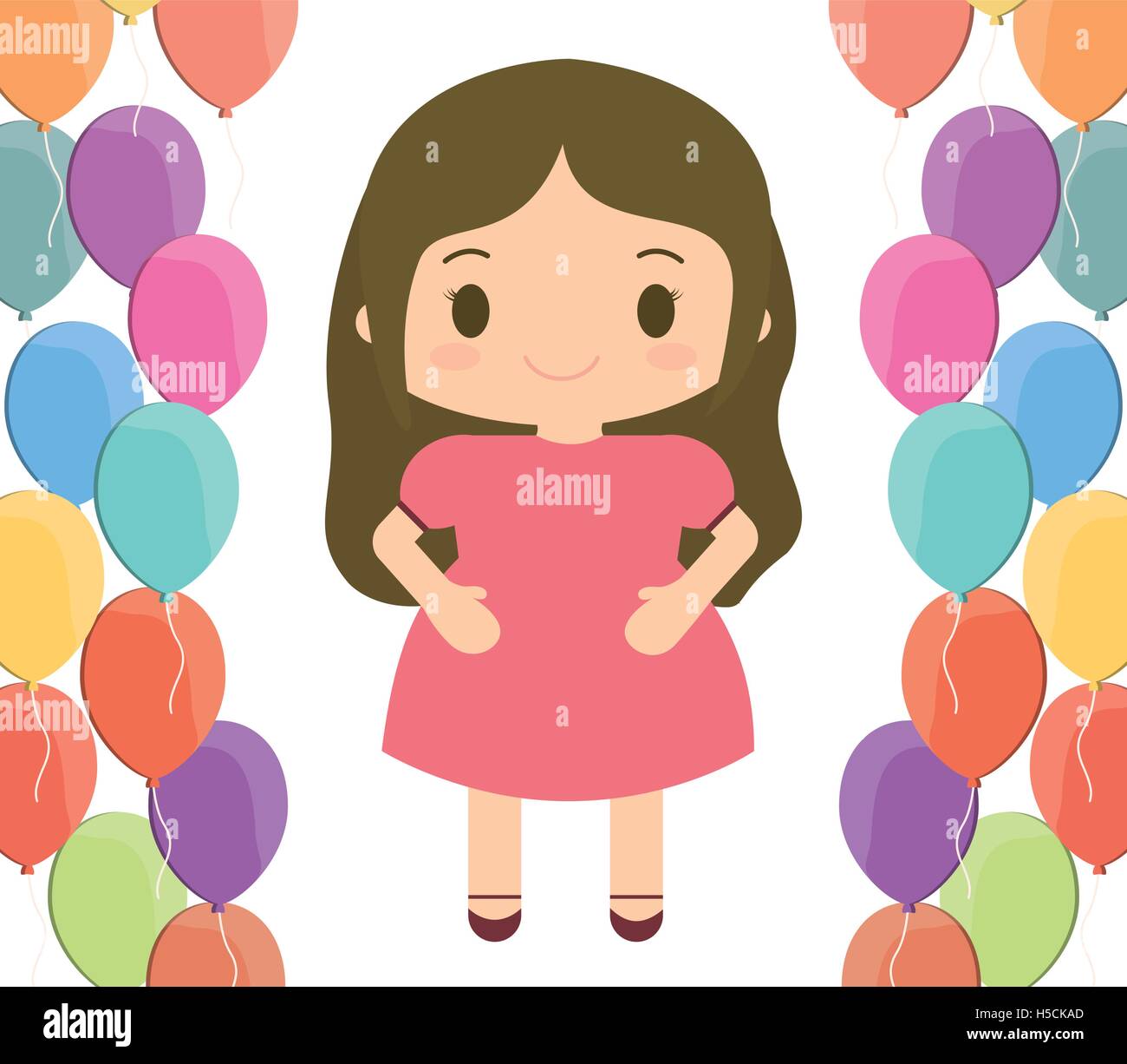 Girl cartoon and happy birthday design Stock Vector Image & Art - Alamy