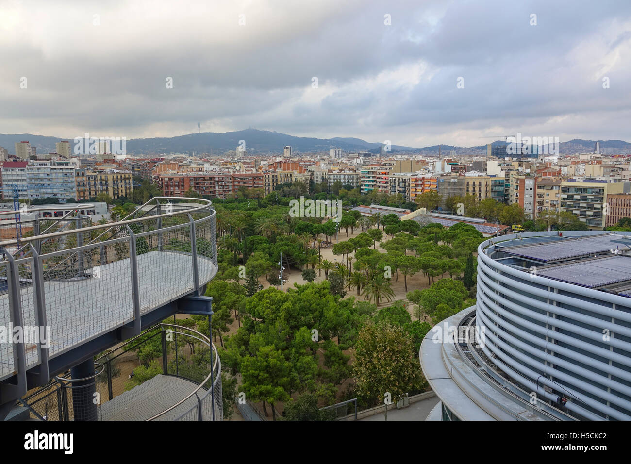 Viewing platform of Arena de Barcelona at Placa de Espanya Stock Photo ...