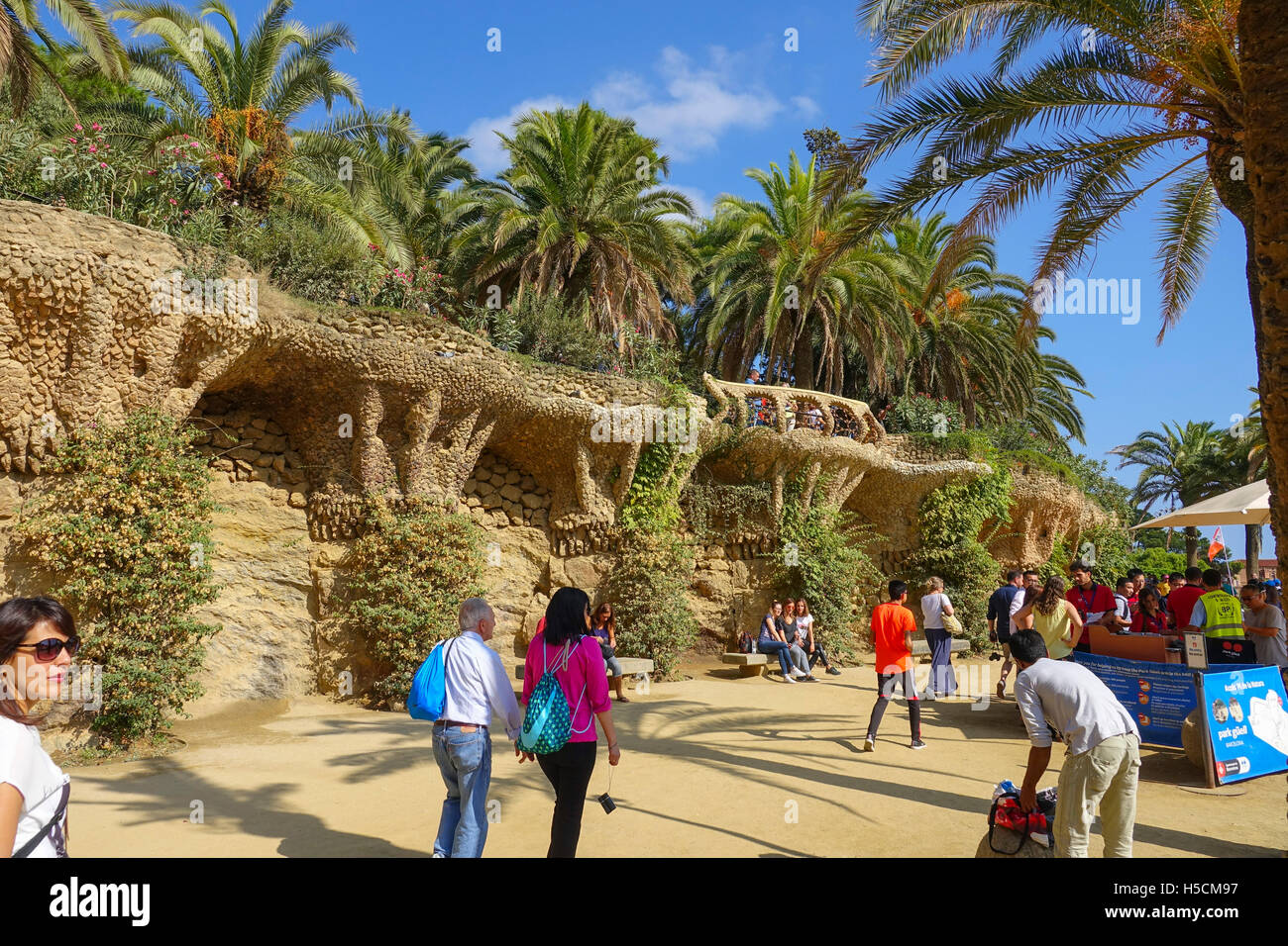 Beautiful nature and great architecture at Park Guell in Barcelona ...