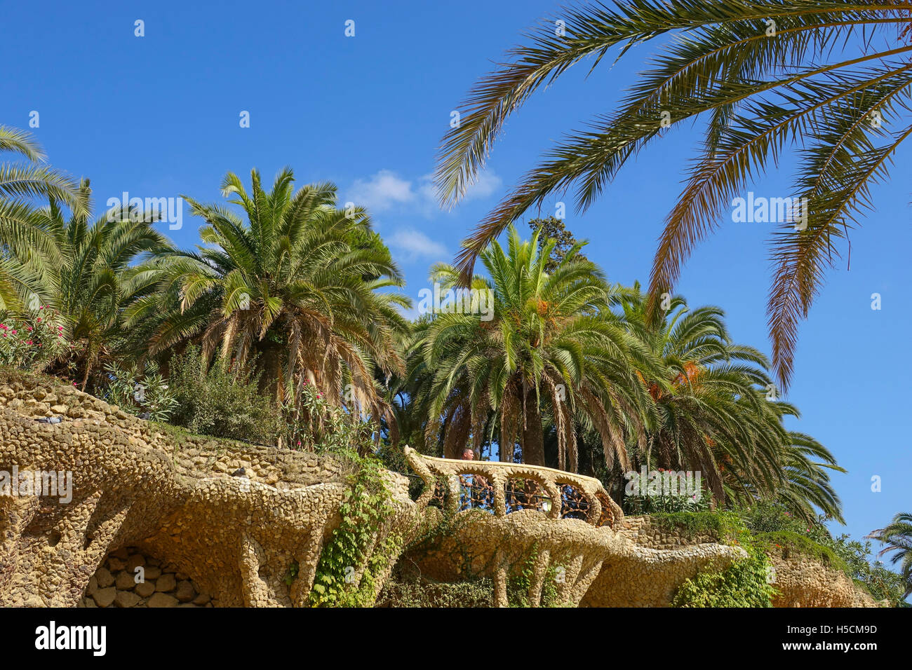 Beautiful nature and great architecture at Park Guell in Barcelona ...