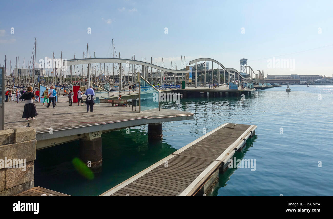 Pedestrian bridge rambla de mar hi-res stock photography and images - Alamy
