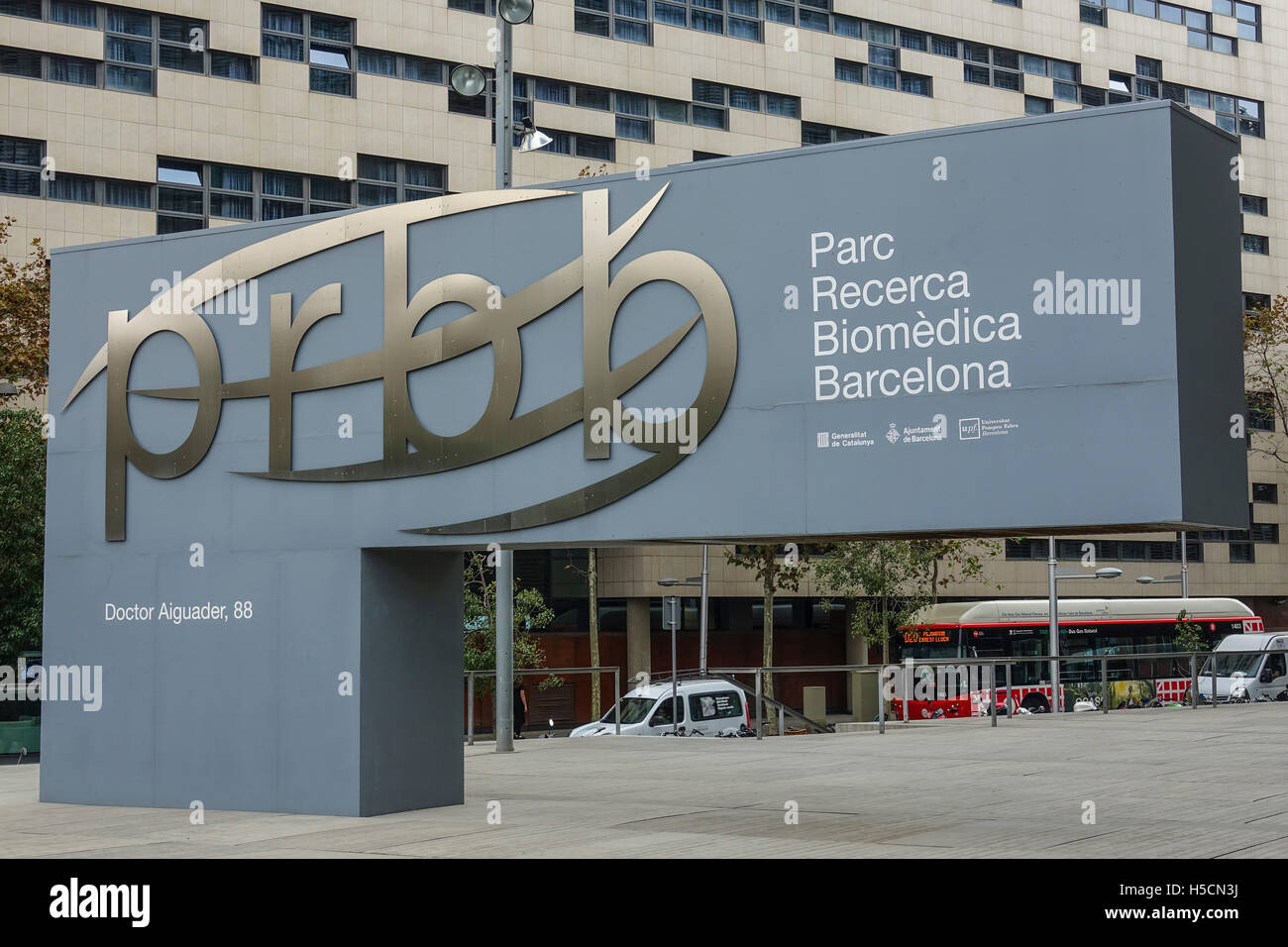 Main Entrance of Biomedical Research Center in Barcelona Stock Photo ...