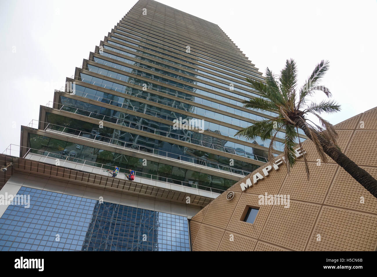 Torre Mapfre Tower in Barcelona - with German Embassy Stock Photo - Alamy