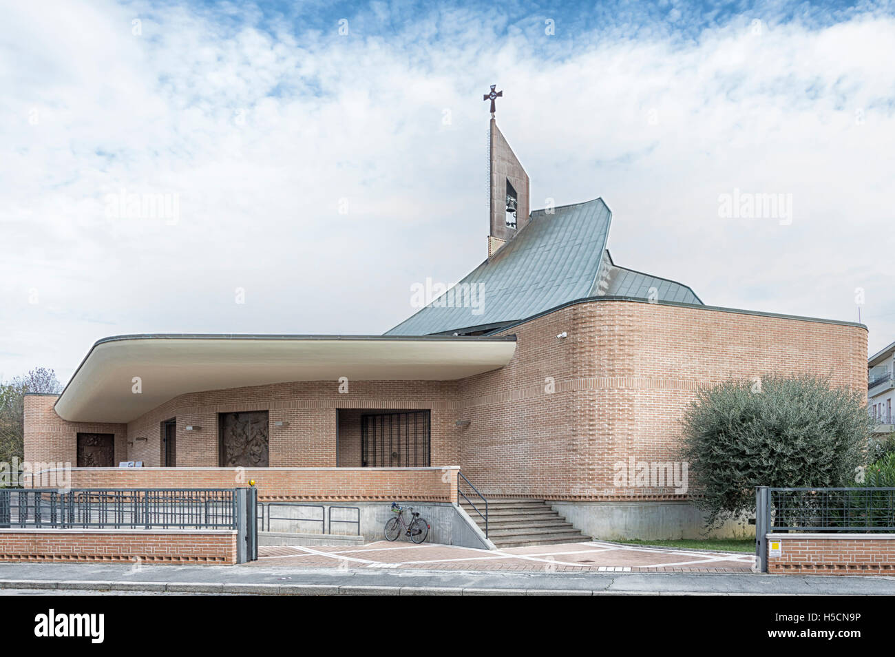 Outside view of a modern church, catholic religion, Italy Stock Photo ...