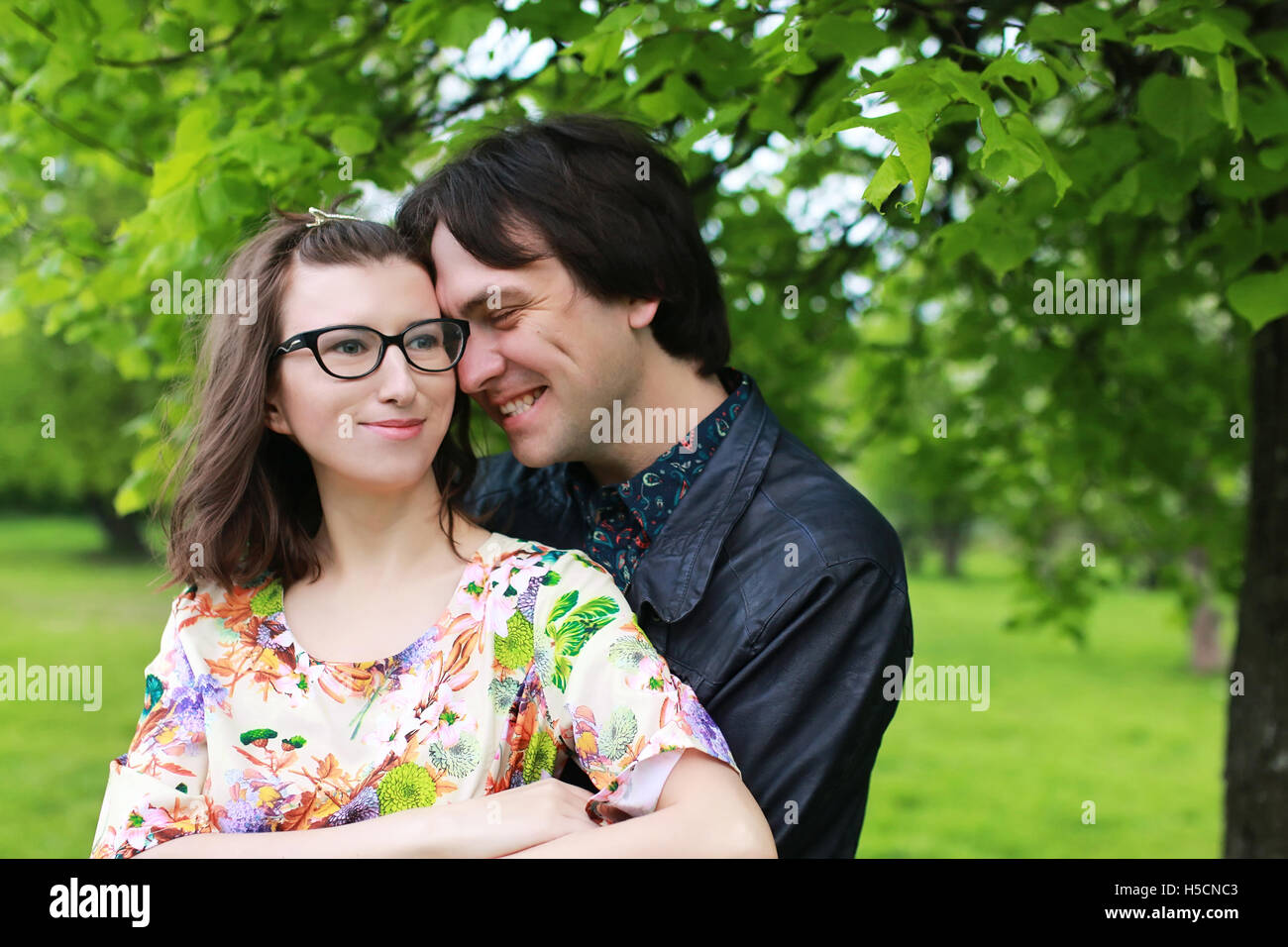 couple in love in park outdoor Stock Photo - Alamy