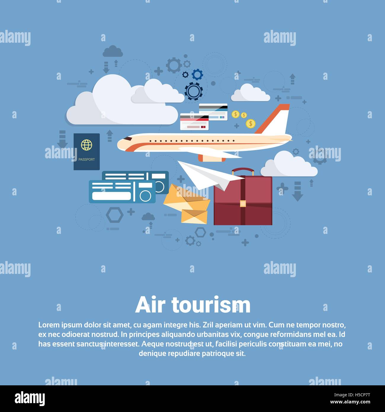 Airplane Transportation Air Tourism Web Banner Stock Vector Image & Art ...