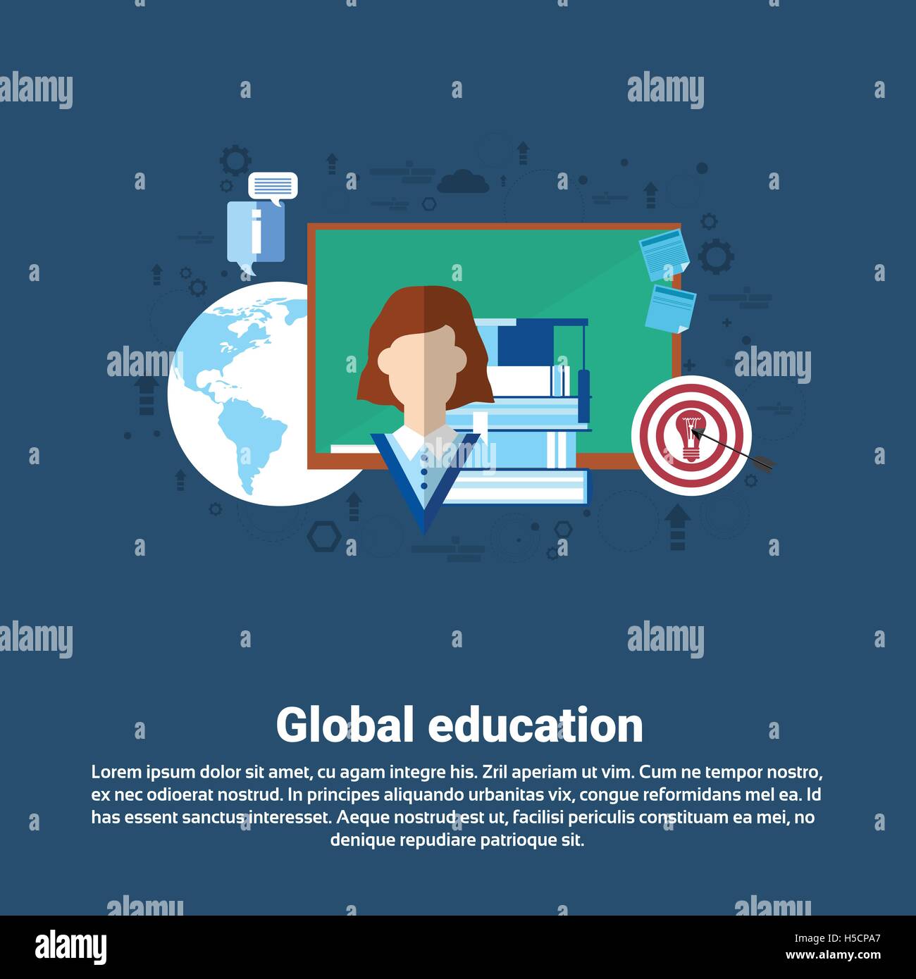 Global School Study Process University Education Web Banner Stock ...