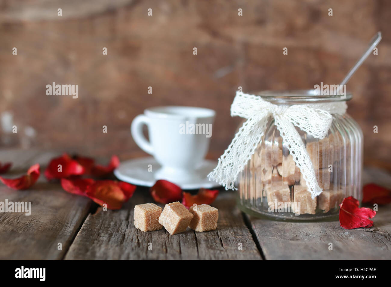 tea with rose petal and sugar Stock Photo - Alamy