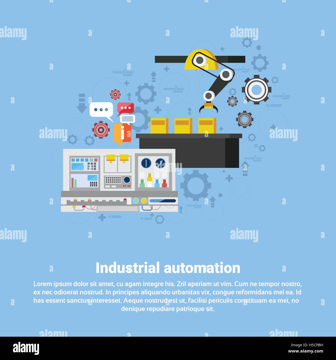 Industrial Automation Industry Production Web Banner Stock Vector Image ...