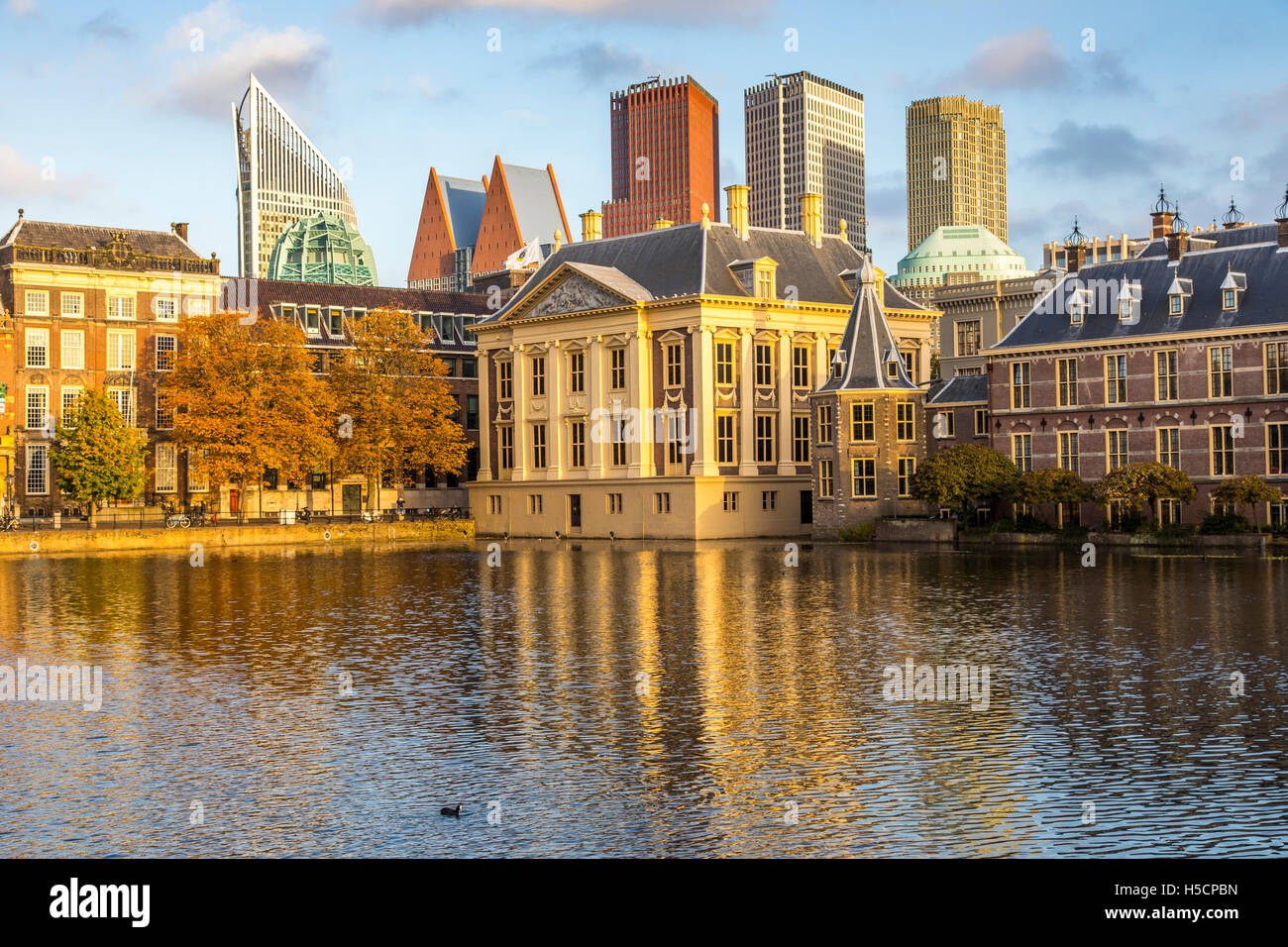The Hague, capital of the Netherlands, the Binnenhof building, seat of ...