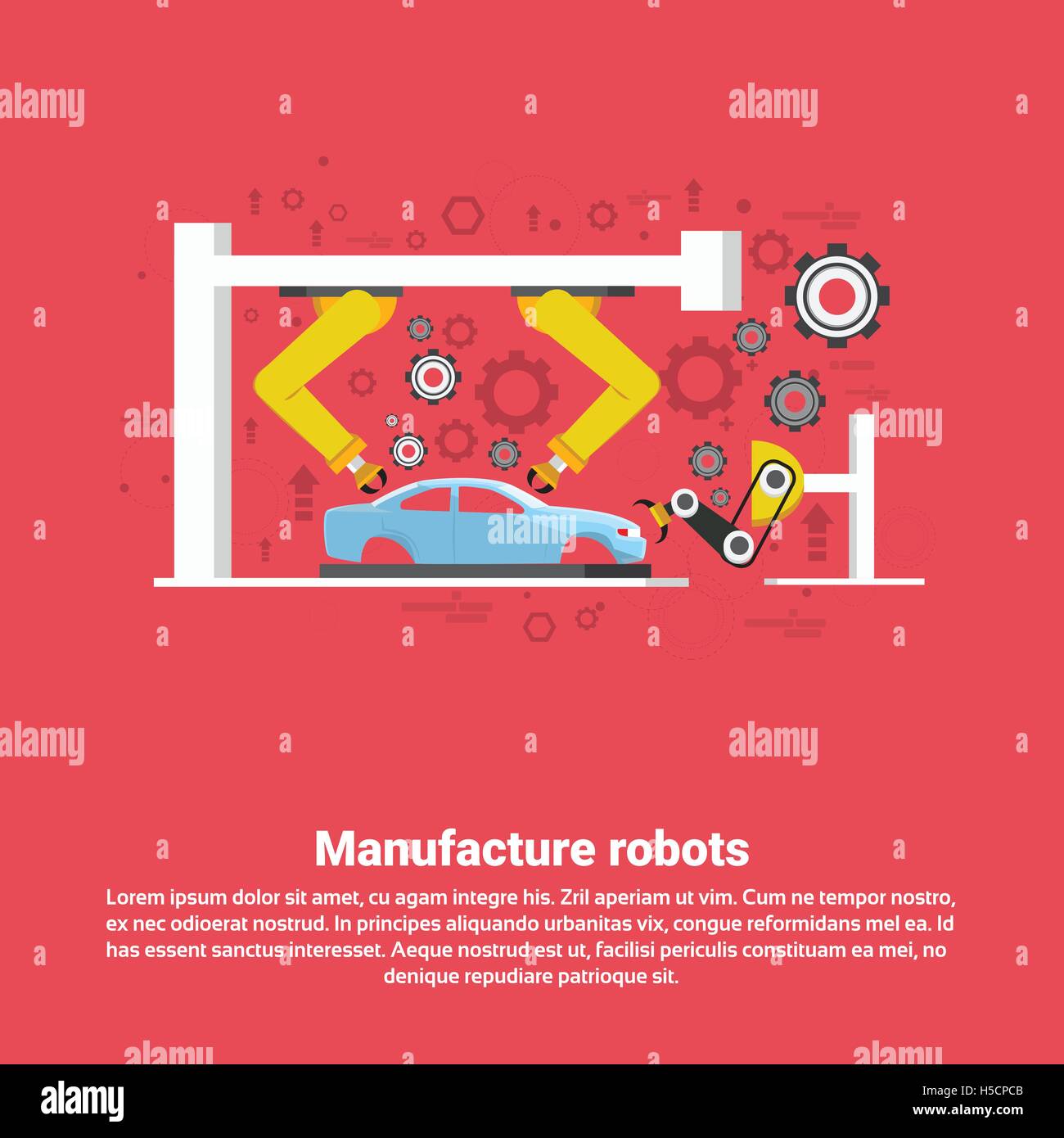 Manufacture Robots Industrial Automation Production Web Banner Stock ...