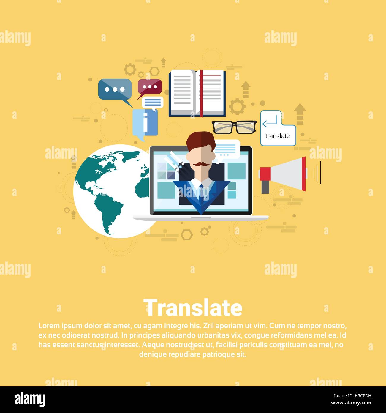 Translate Dictionary Vocabulary Technology Translation Tool Web Banner ...