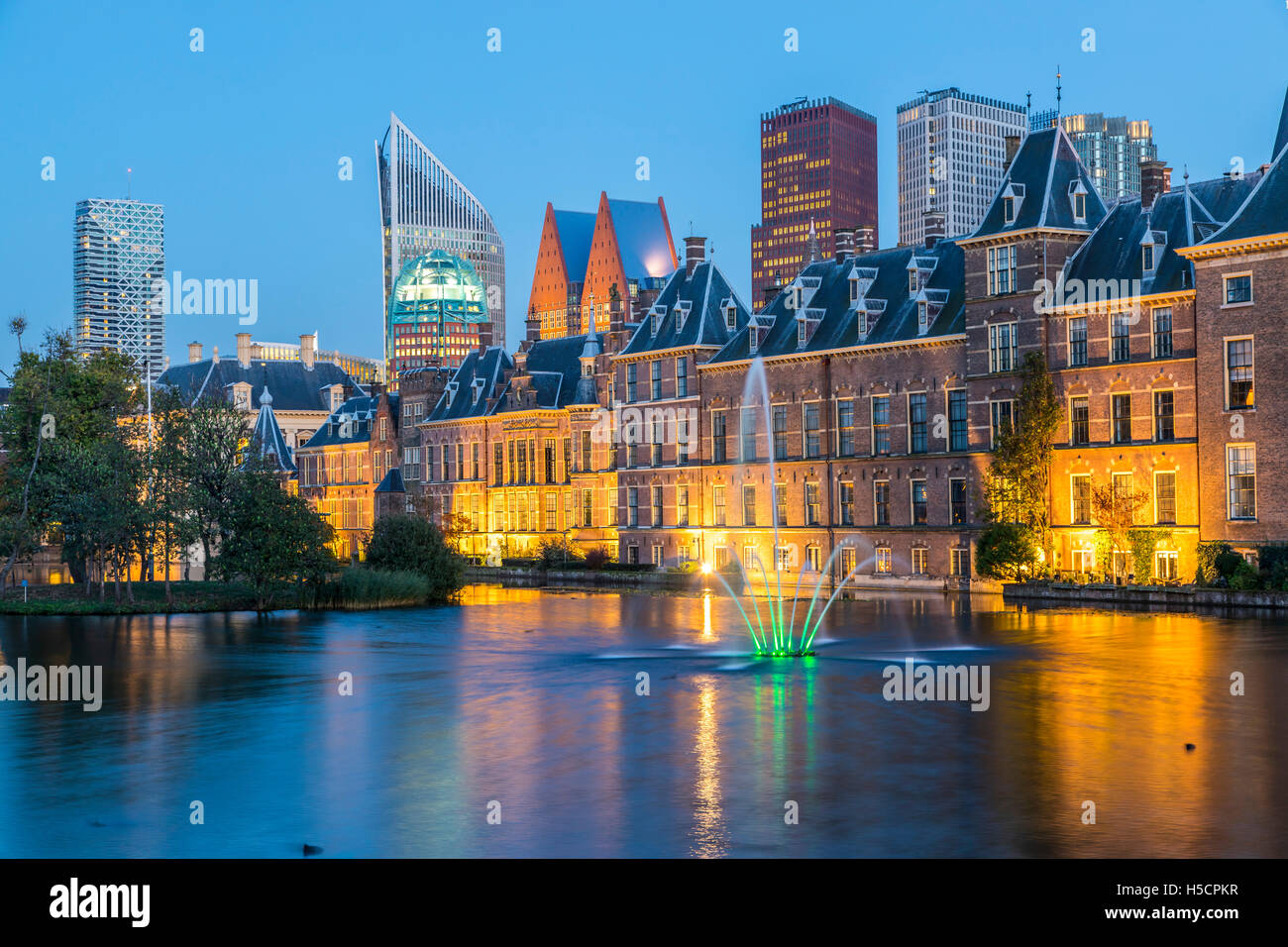 The Hague, capital of the Netherlands, the Binnenhof building, seat of ...