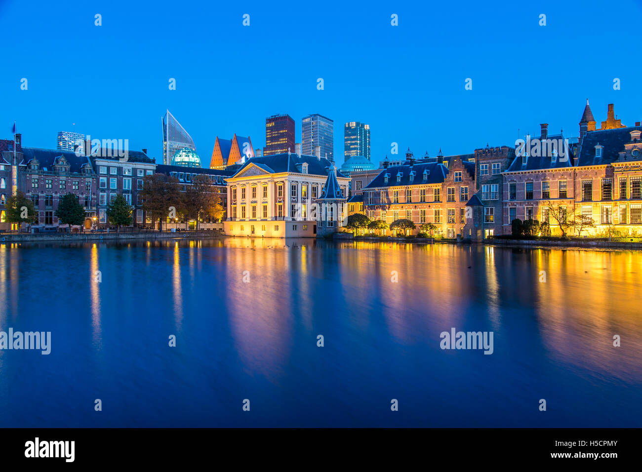 The Hague, capital of the Netherlands, the Binnenhof building, seat of ...