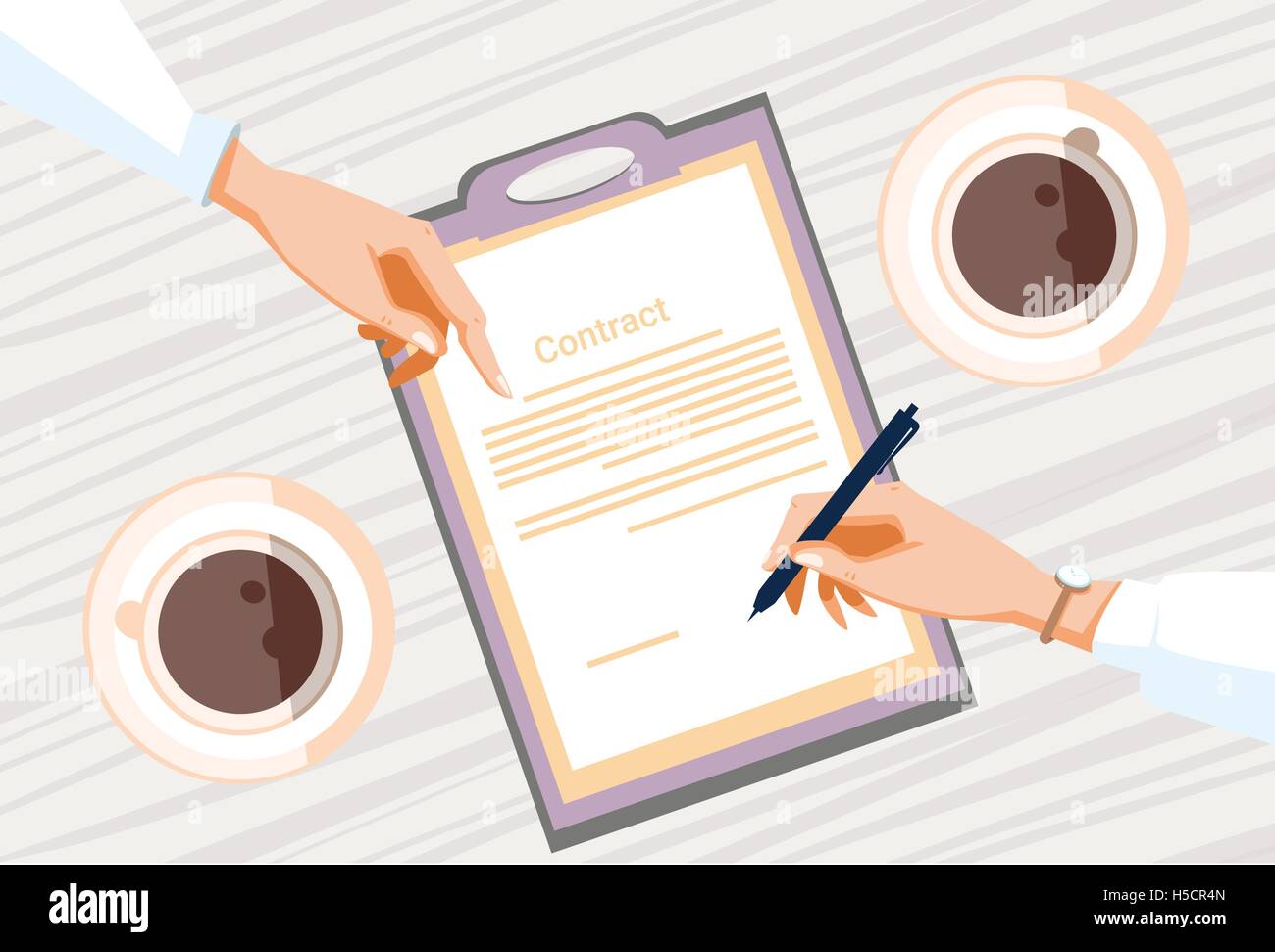 Contract Sign Up Paper Document Business People Agreement Pen Signature ...