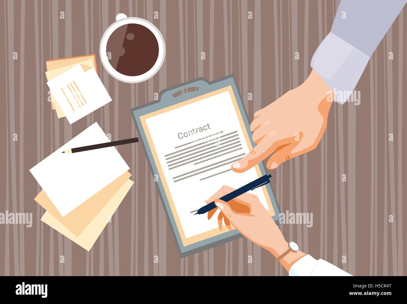 Contract Sign Up Paper Document Business People Agreement Pen Signature ...