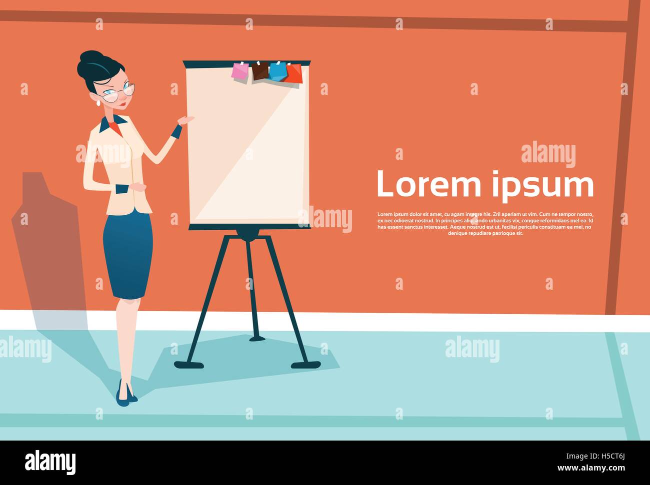 Business Woman With Flip Chart Seminar Training Conference