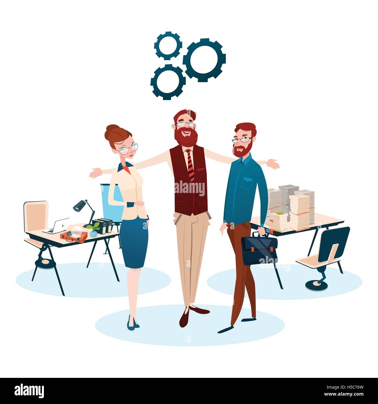 Business People Group Team Workplace Office Teamwork Stock Vector Image ...