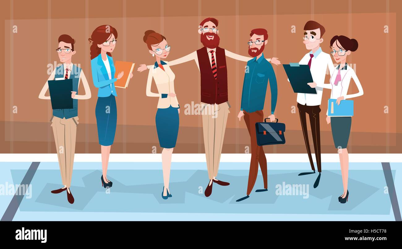 Cartoon Business People Group Team Businesspeople Teamwork Stock Vector ...