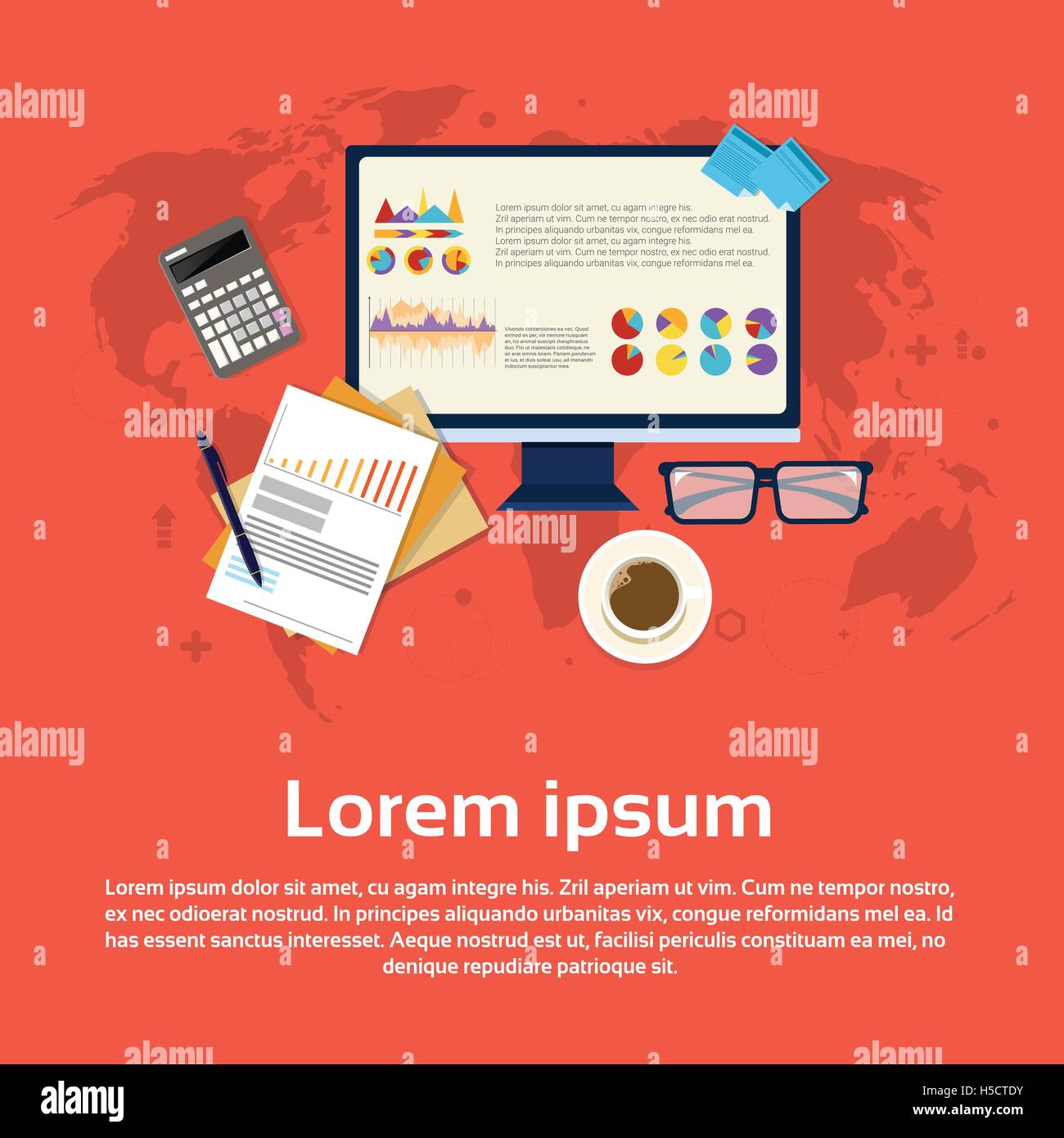 Calculator Accountant Analysis Computer Finance Diagram Web Banner ...