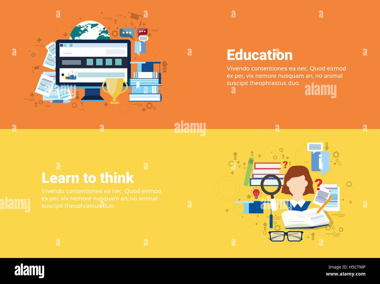 Education Online Learning Web Banner Stock Vector Image & Art - Alamy