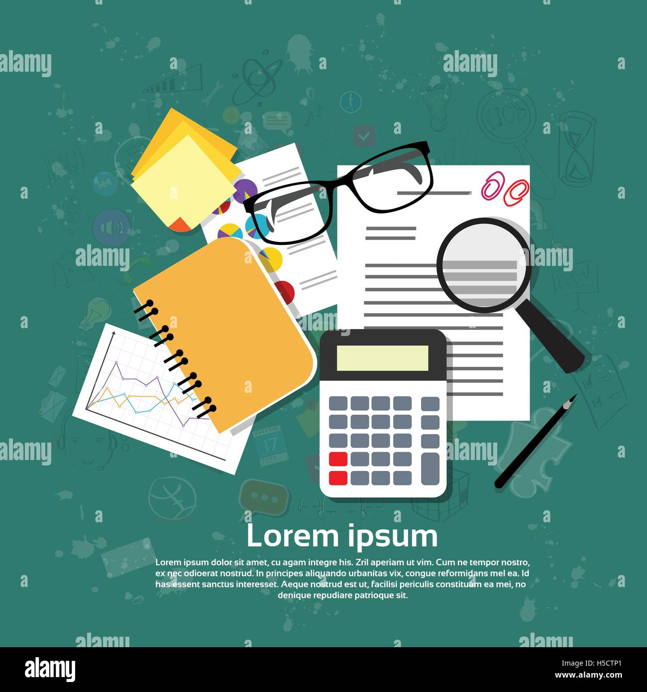 Top view calculator pen Stock Vector Images - Alamy