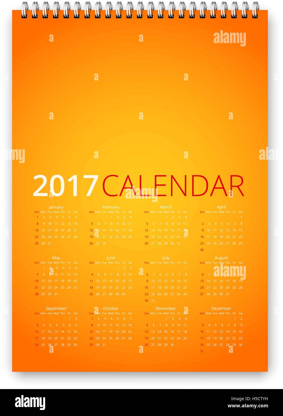 Calendar 2017 Vector Stock Vector Image & Art - Alamy