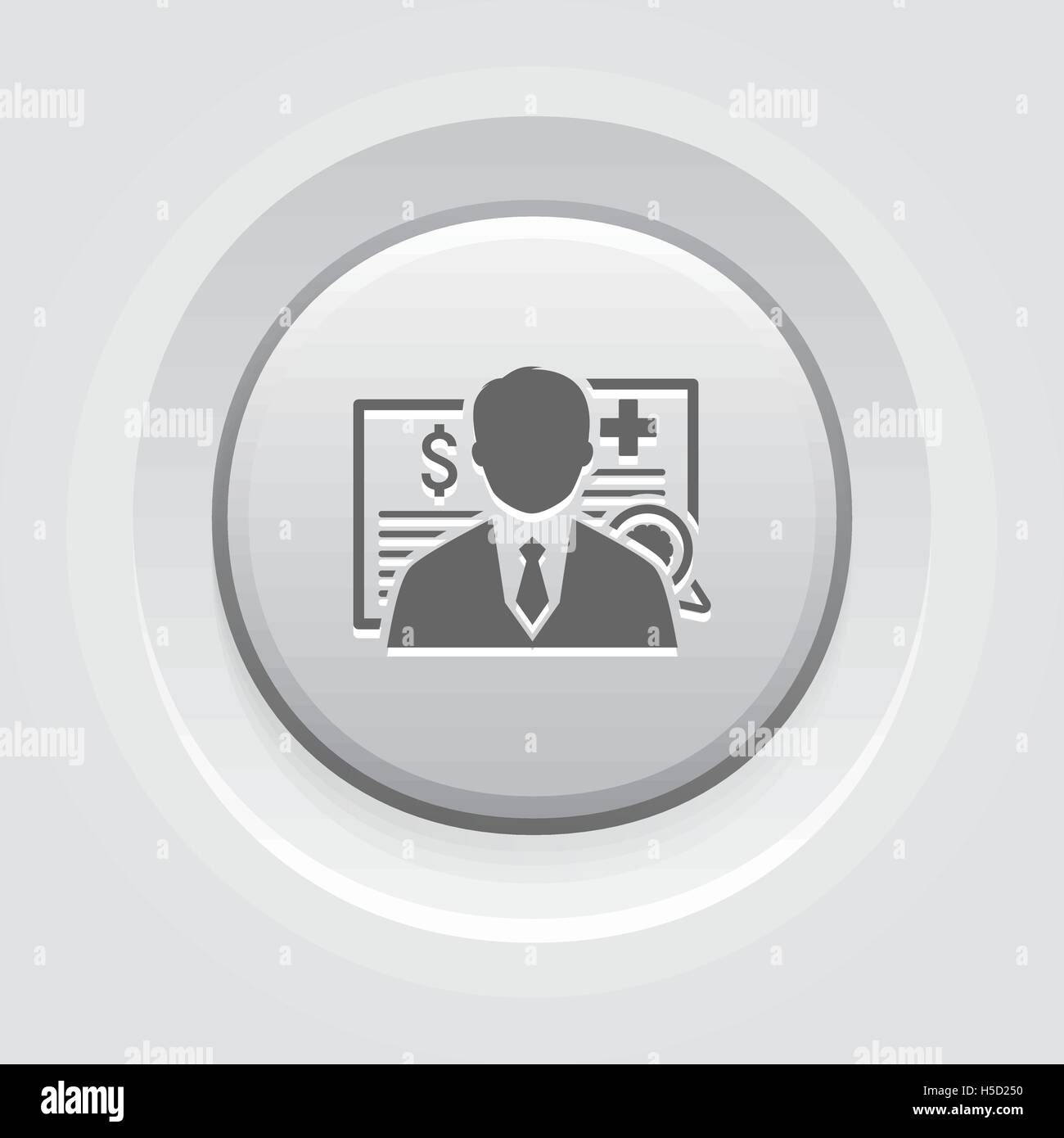 Insurance Agent Icon. Grey Button Design Stock Vector Image & Art - Alamy