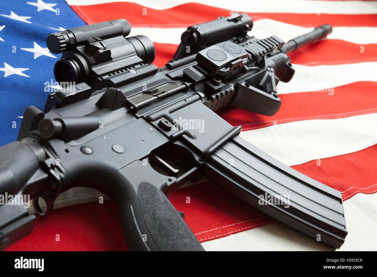 Part of national cotton flag with machine gun over it series - United ...