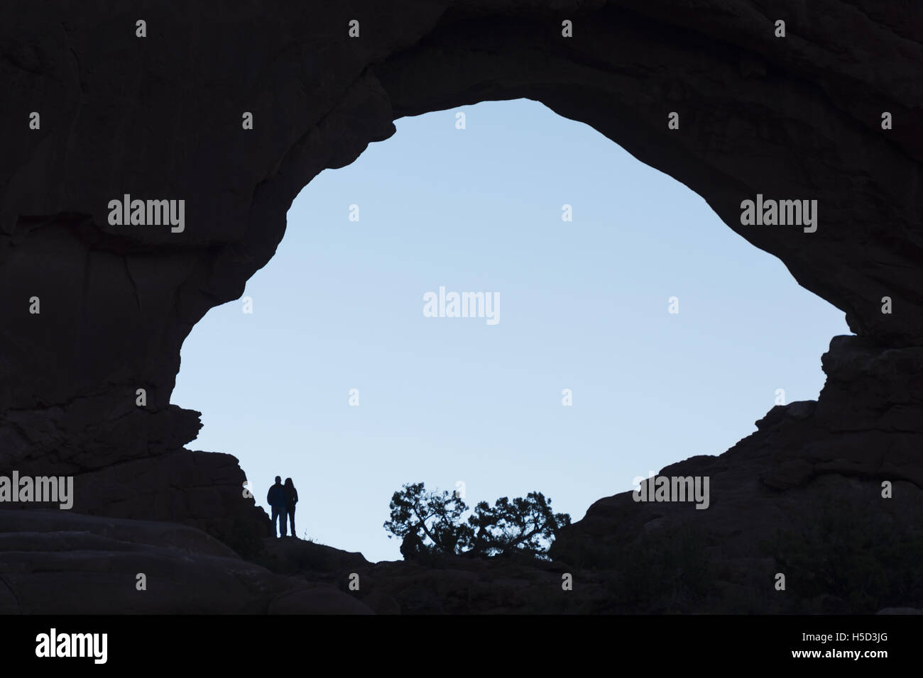 Utah, Arches National Park, Windows Section, North Window Stock Photo ...