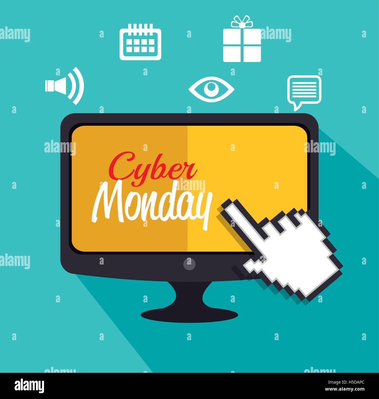 cyber monday computer icons media Stock Vector Image & Art - Alamy