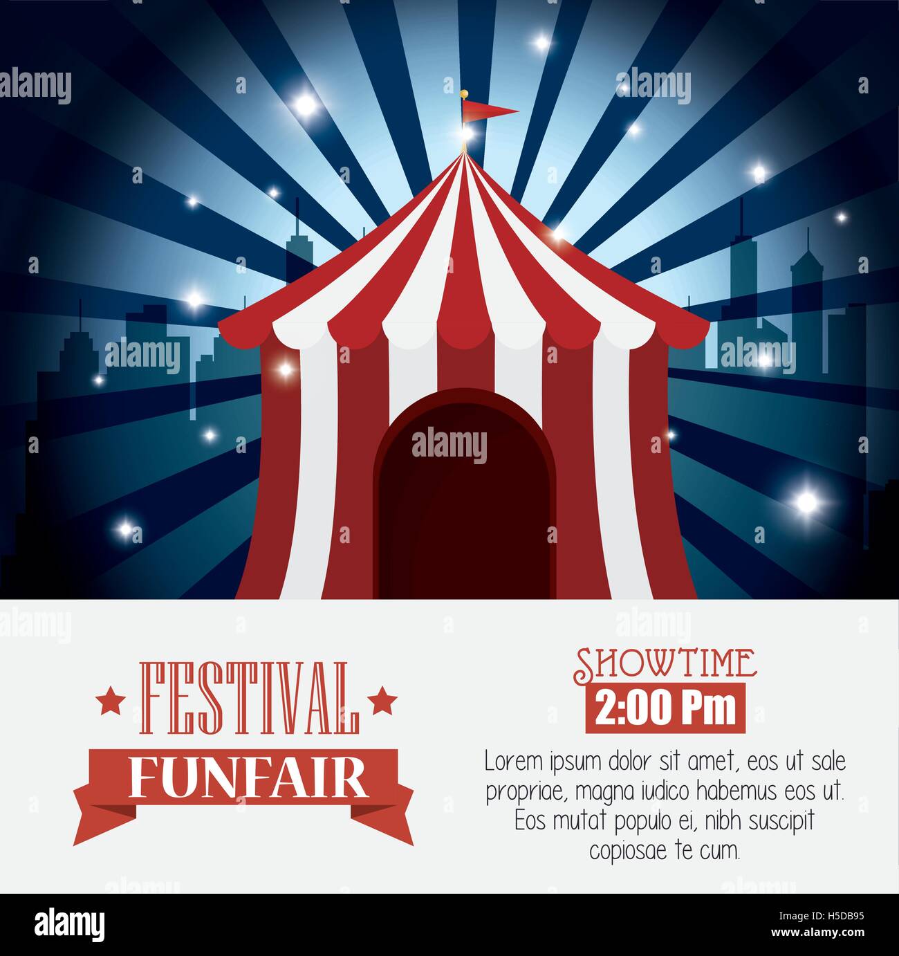 poster tent festival funfair city background Stock Vector Image & Art ...