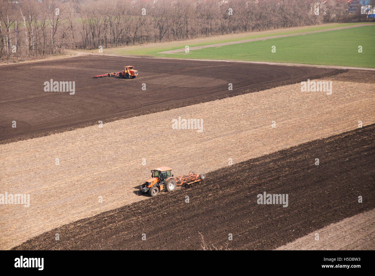 Ploughing field at sunset hi-res stock photography and images - Alamy