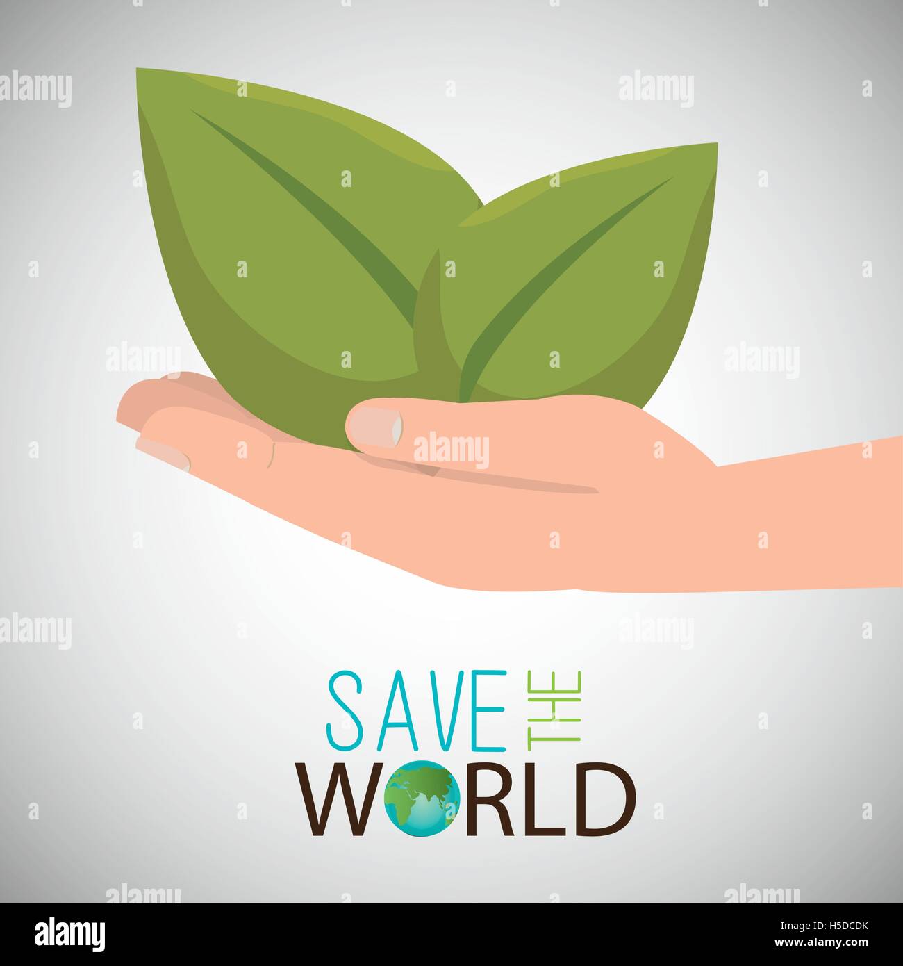 save the world hand with plant Stock Vector Image & Art - Alamy