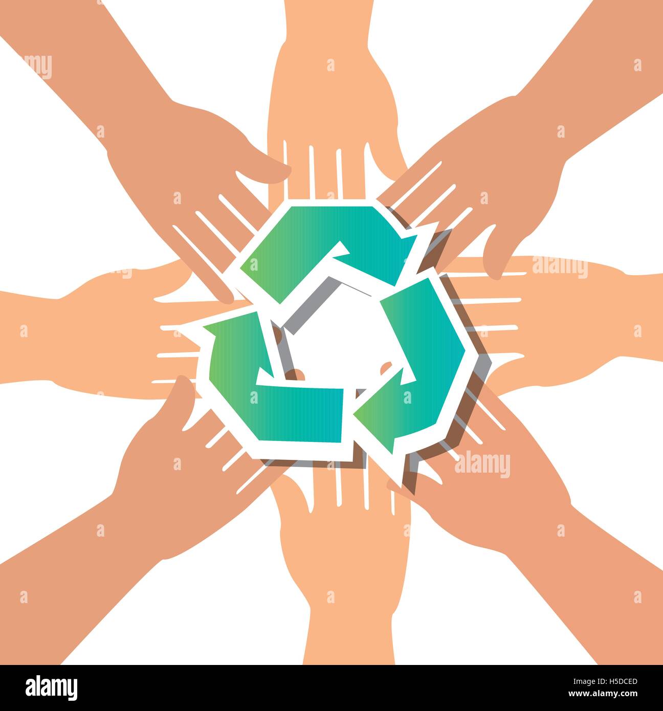 recycle concept hand unity group Stock Vector Image & Art - Alamy