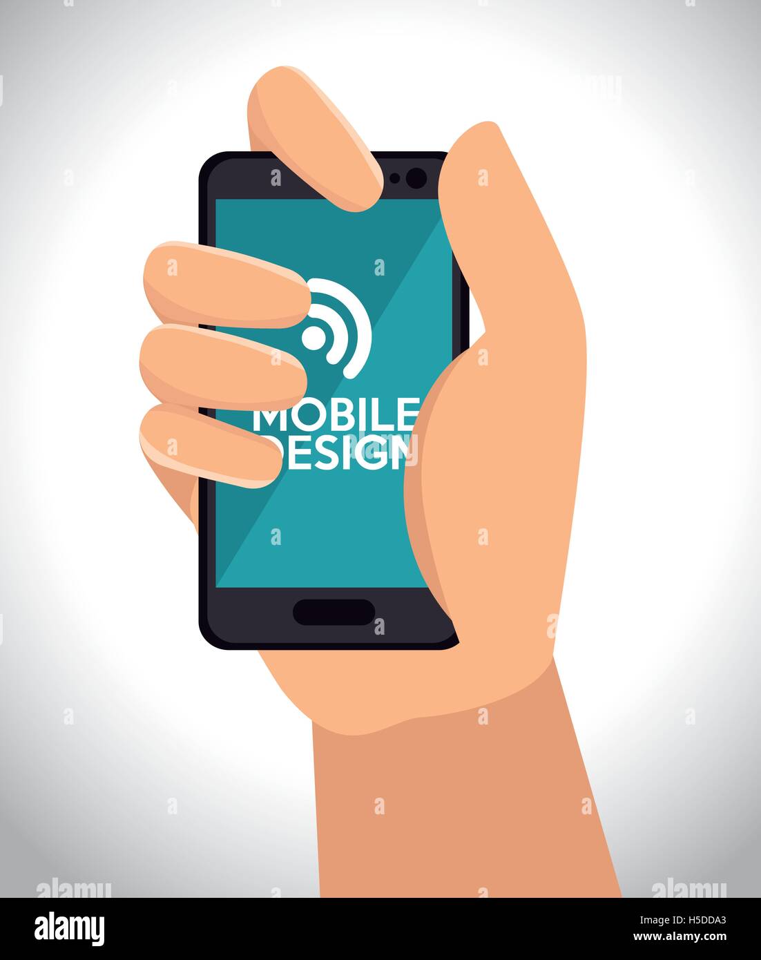 hand holds mobile design connection internet Stock Vector Image & Art ...