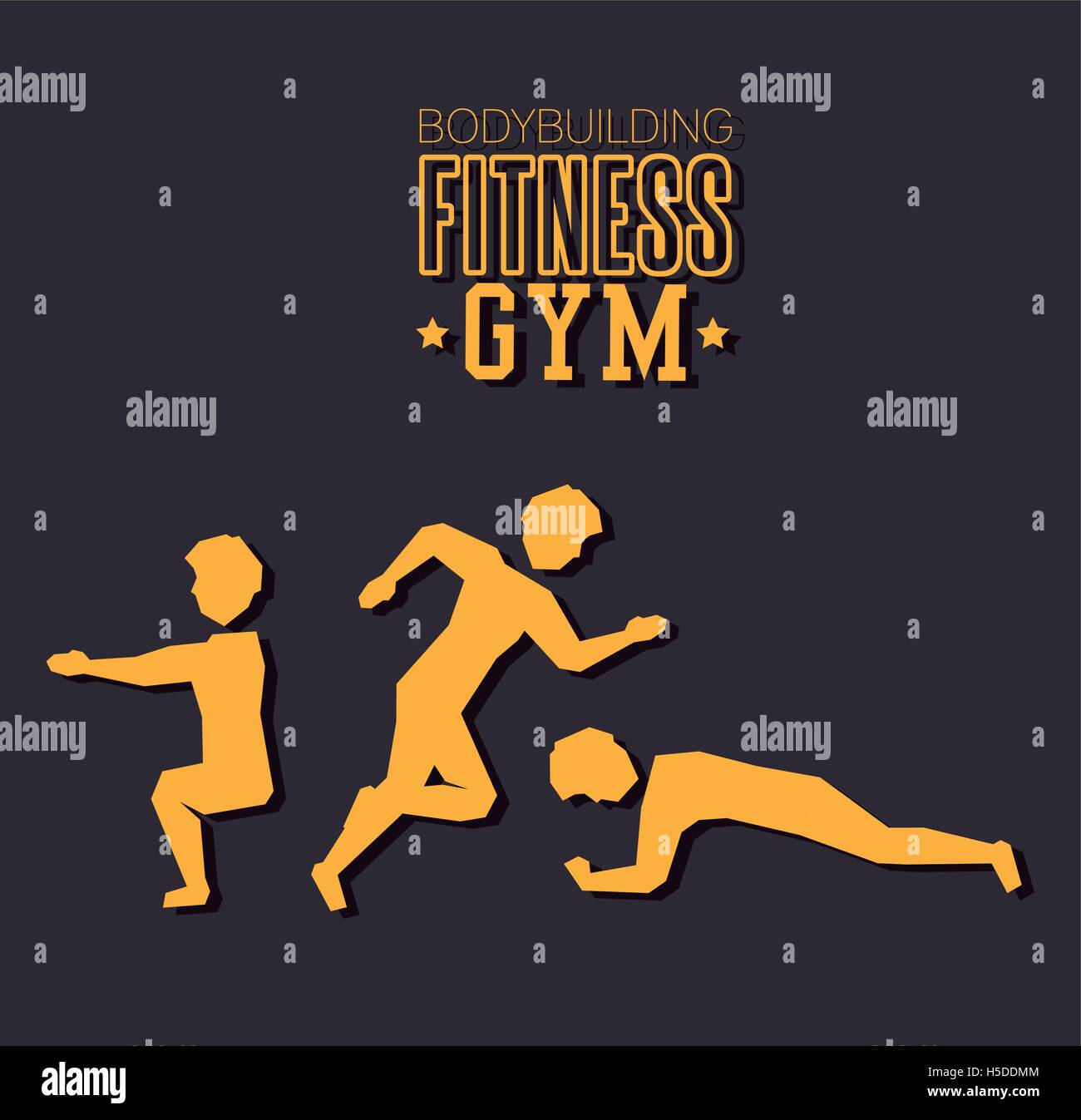 Fitness bodybuilding label lettering hi-res stock photography and ...