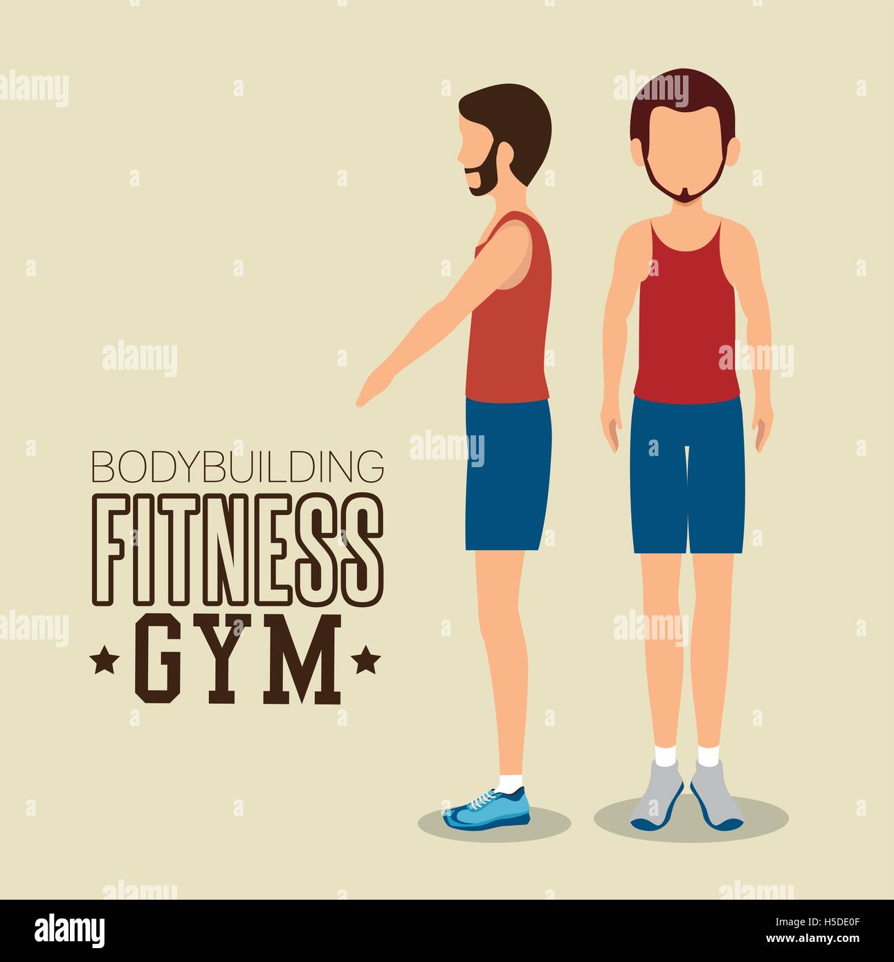 Cartoon bodybuilding men gym fitness hi-res stock photography and ...