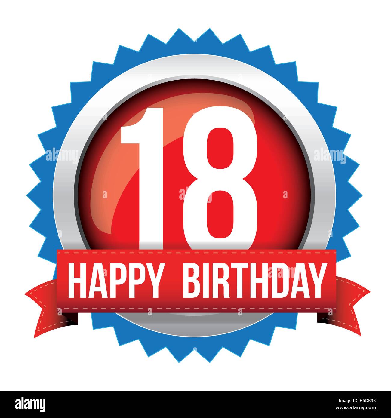 Happy 18th birthday badge hi-res stock photography and images - Alamy