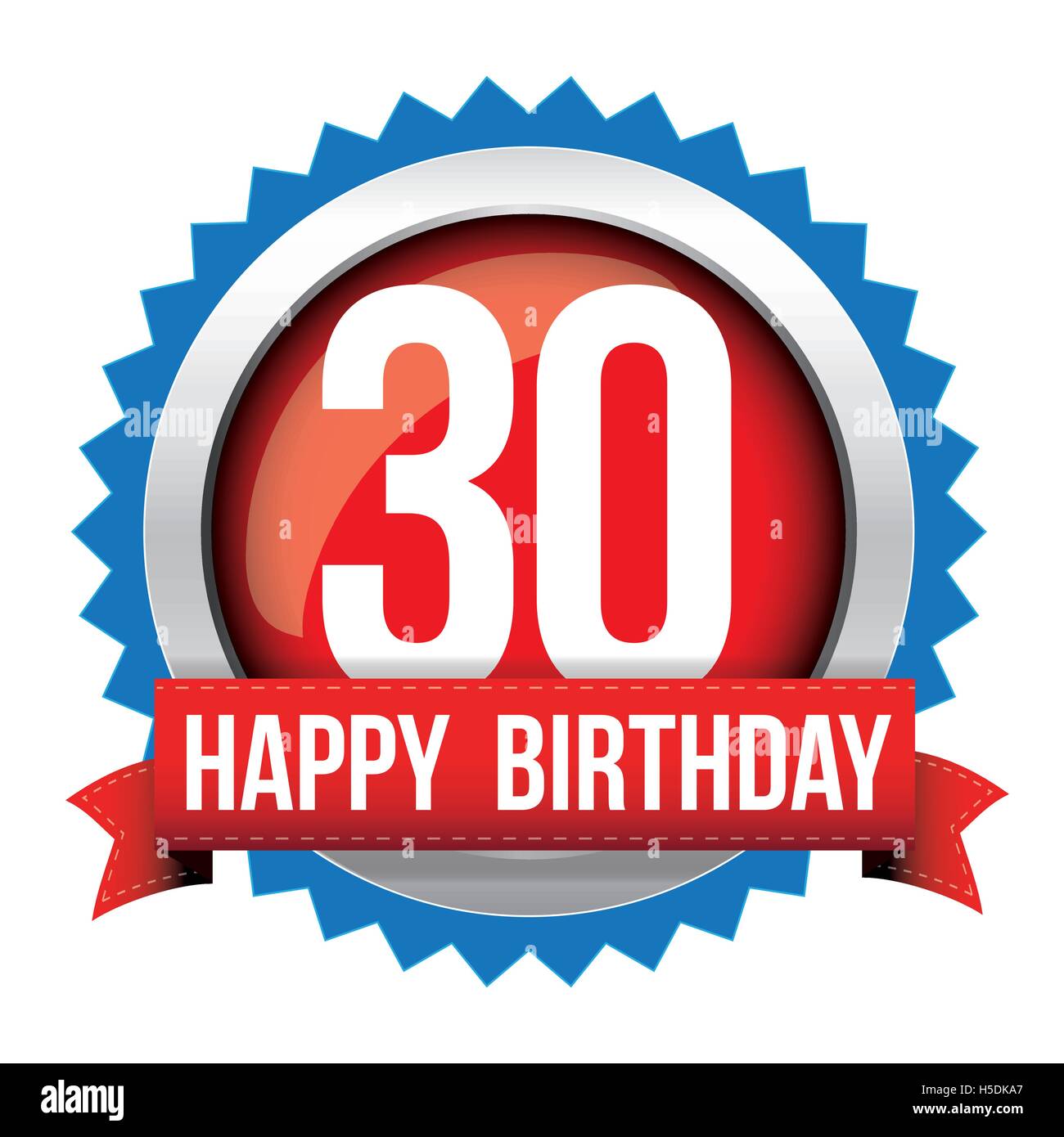 Thirty years happy birthday badge ribbon Stock Vector Image & Art - Alamy