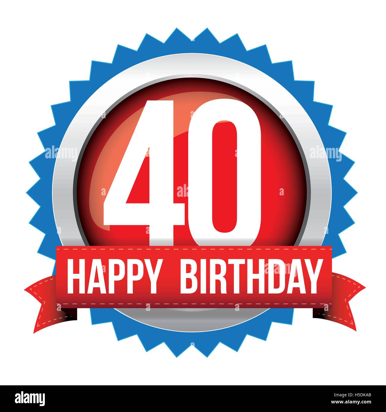 Fourty years happy birthday badge ribbon Stock Vector Image & Art - Alamy